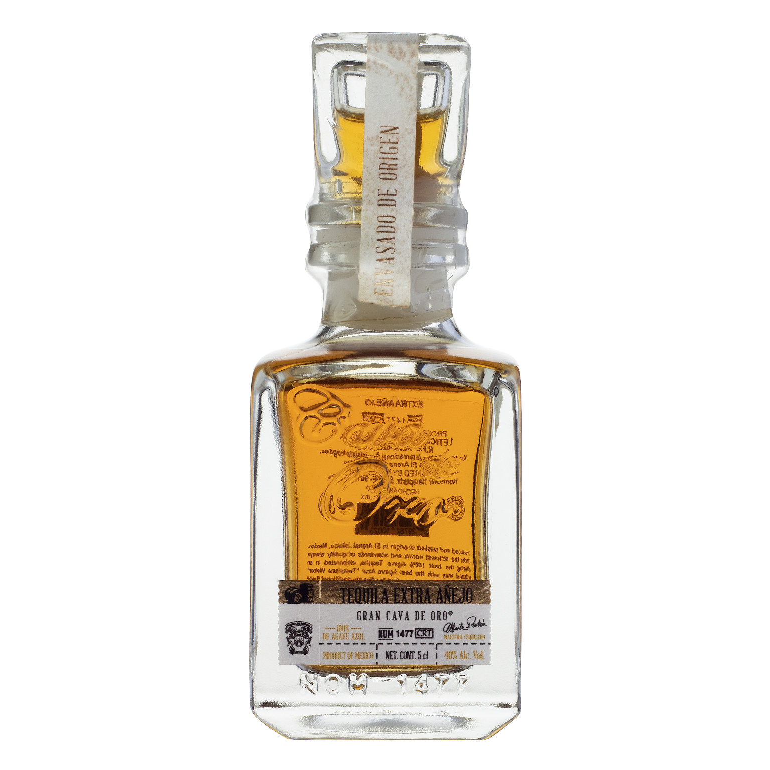Cava de Oro Extra Añejo Tequila 100% Agave Miniatur 0,05L (40% Vol ...